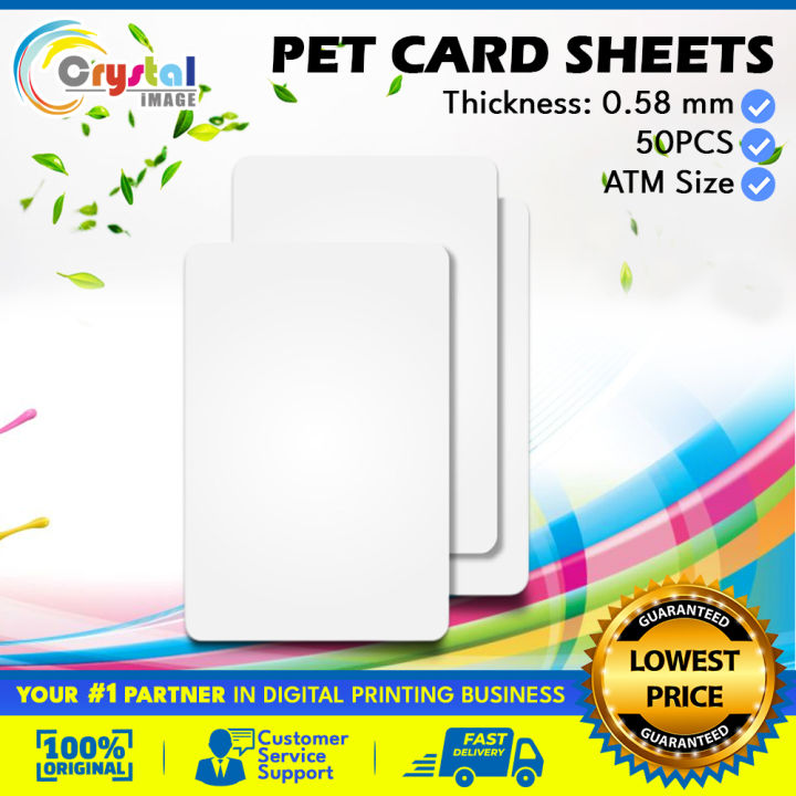 50PCS Pre-cut PVC Card Sheet PVC Pre Cut for ID Card / ATM Card ...