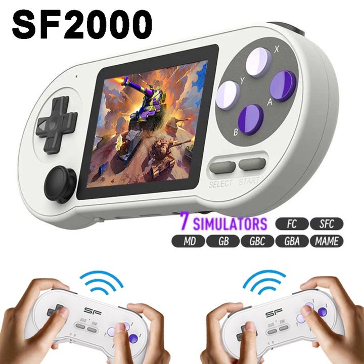 Abaaba Abaaba Abaaba คอนโซลเกมแบบพกพาแบบพกพา SF2000 3นิ้วคอนโซลเกมย้อน ...