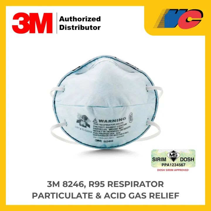 3M 8246 R95 Particulate Respirator for Nuisance Level Acid Gas Relief, 20EA/Box | Lazada