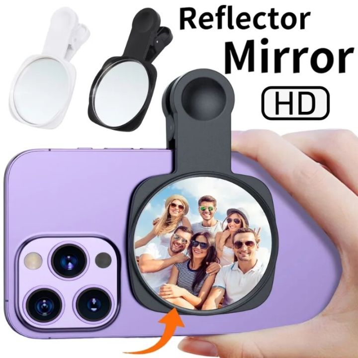 Universal Phone Back Camera Mirror Selfie Reflection Clip Kit Reflector ...