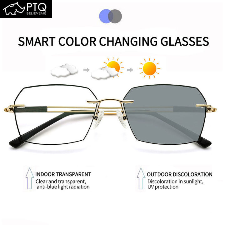 Ptq Kính đọc sách ống kính không vành mới của nam giới Kính mắt sơn thủ ...