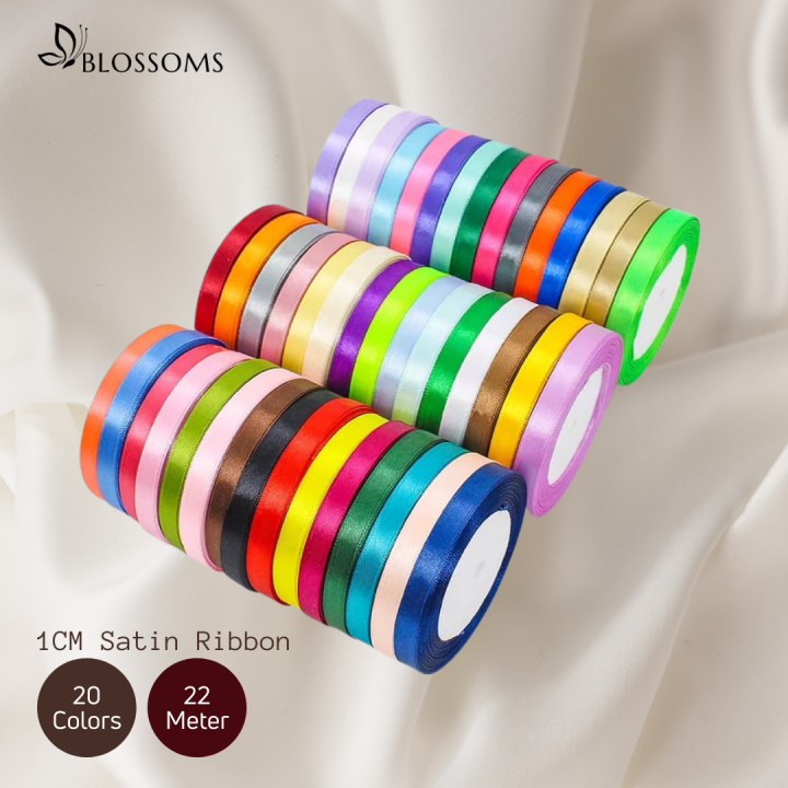 [MY Ready Stock] 1CM (22Meter) Satin Ribbon Riben Reben Ribben Satin ...