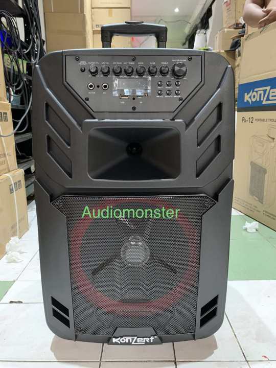 Konzert PA-12 12 inch 400W Portable Trolley Speaker with USB/SD, FM ...