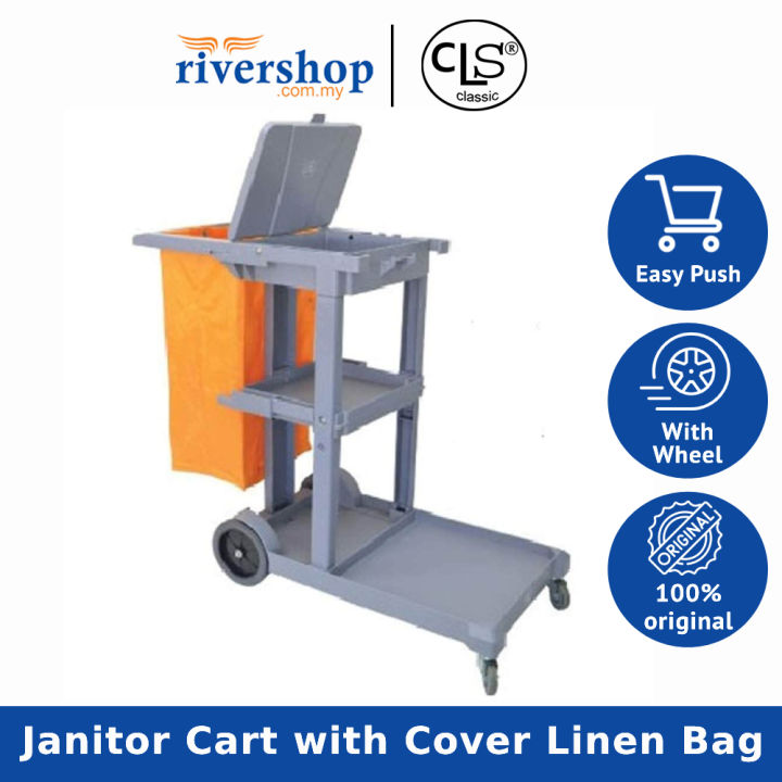 Cls Classic Janitor Cart with Cover Linen Bag JC-309 Grey ...