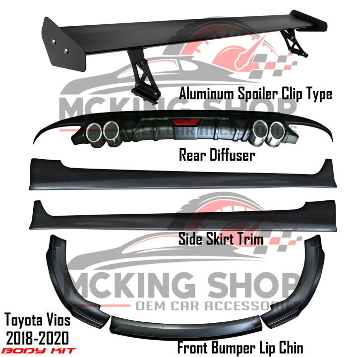 Toyota Vios 2018-2020 GEN 4 Body Kit Set (All in Black) | Lazada PH