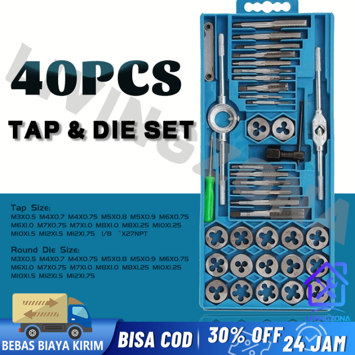 Hand Tap and Die 40 Buat Set Alat Snai Dan Tap Ulir Dart Mur Baut M3 ...