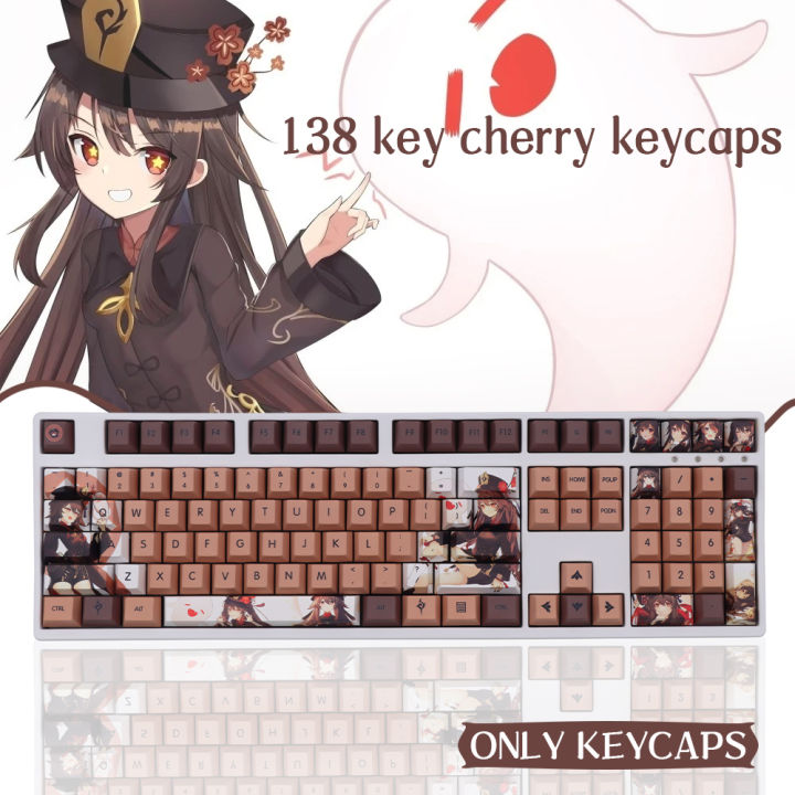 Genshin Impact Keycaps Hutao Youla Game Character Anime Cherry Profile ...
