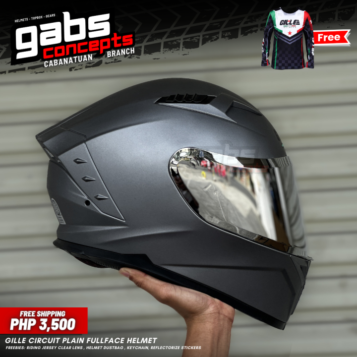 GILLE CIRCUIT DUAL VISOR FULL FACE HELMET WITH FREEBIES | Lazada PH