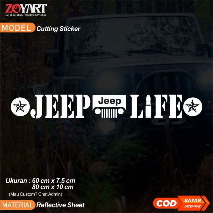 Sticker Jeep Life | Jeep Life | Sticker Jeep | Lazada Indonesia
