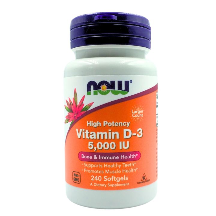 Now High Potency Vitamin D3 5000 IU (240 Softgels) | Lazada PH