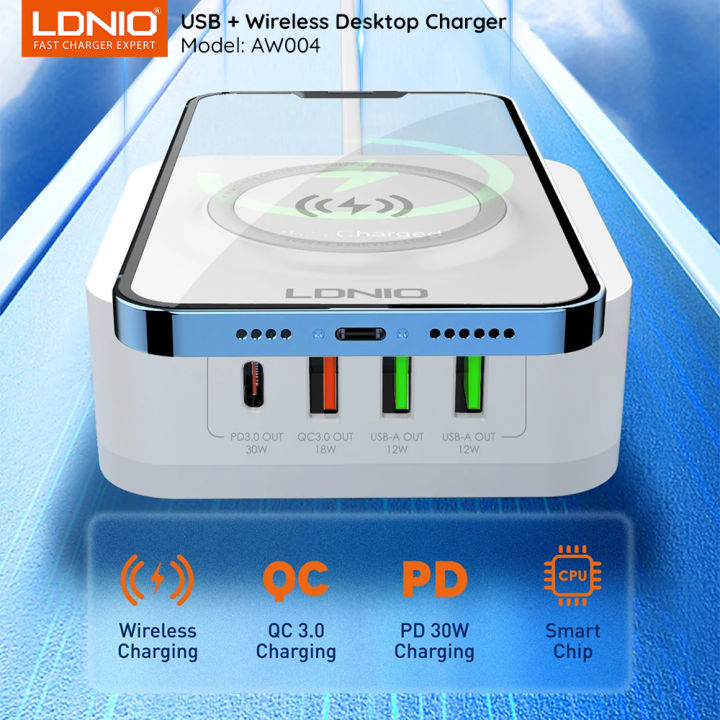 LDNIO (100% Original) AW004 15W Wireless Charger Office Charging ...