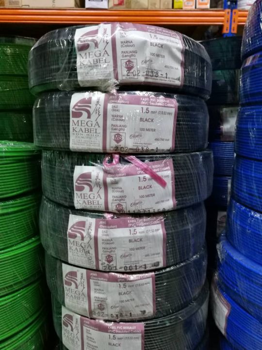 1.5mm Mega Kabel Insulated PVC 100% Pure Copper Cable (SIRIM & JKR ...