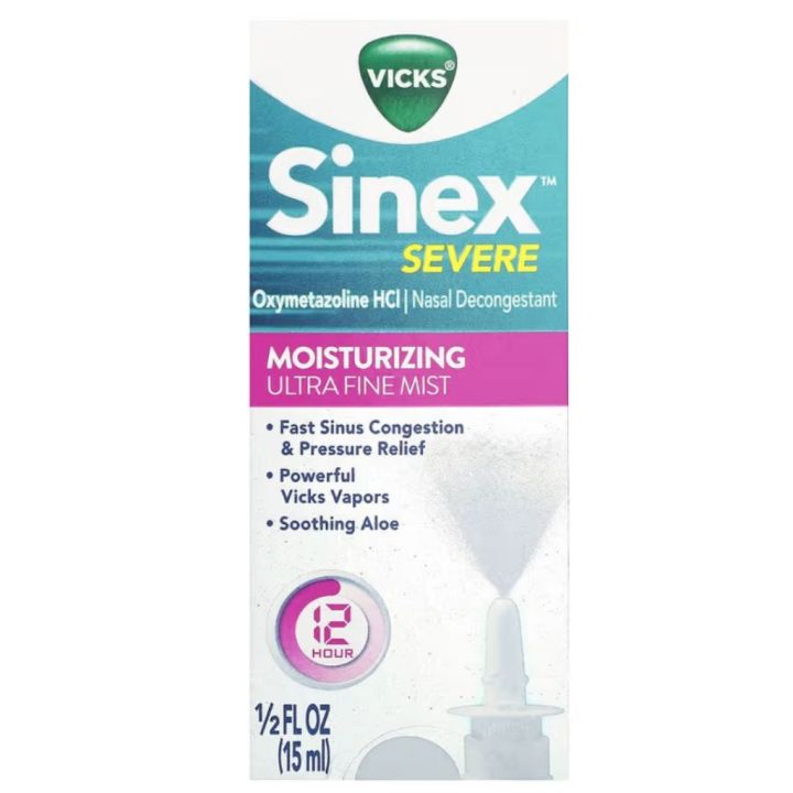 Vicks, Sinex Severe, Moisturizing Ultra Fine Mist, 0.5 fl oz (15 ml ...