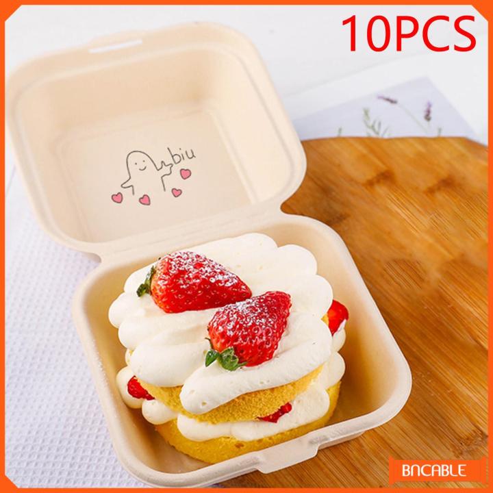 BNCABLE 10 Pieces Take Out Clamshell Container Snack Box for Cakes ...