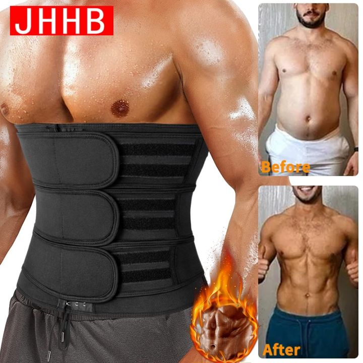 Jhhb Men Waist Trainer Body Shapers Abdomen Slimming Belt Modeling