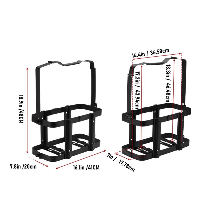 Aramox Heavy Duty Carbon Steel Gas Can Holder Rack Lockable Mount ...