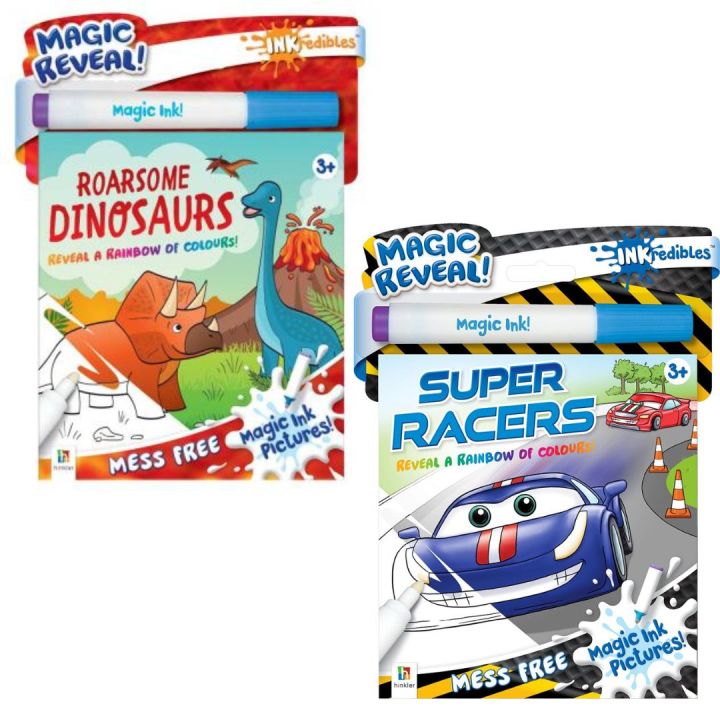 Inkredibles - Magic reveal books - Dinosaurs/Cars - Super Racers ...