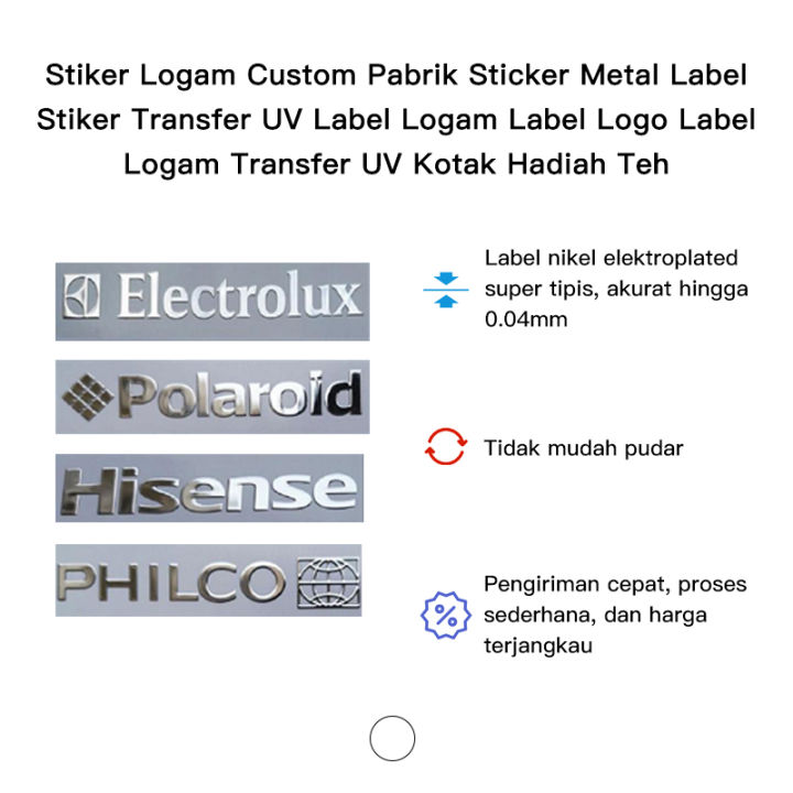 Manufacturer customized metal sticker UV transfer sticker metal label ...