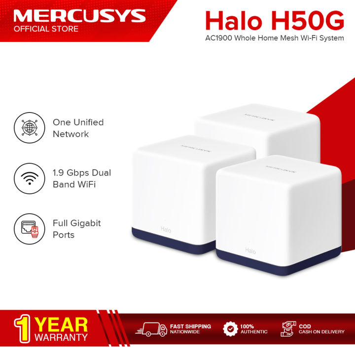 Mercusys Halo H50G AC1900 1.9 Gbps Dual Band Wi-Fi Gigabit Ports (3 ...