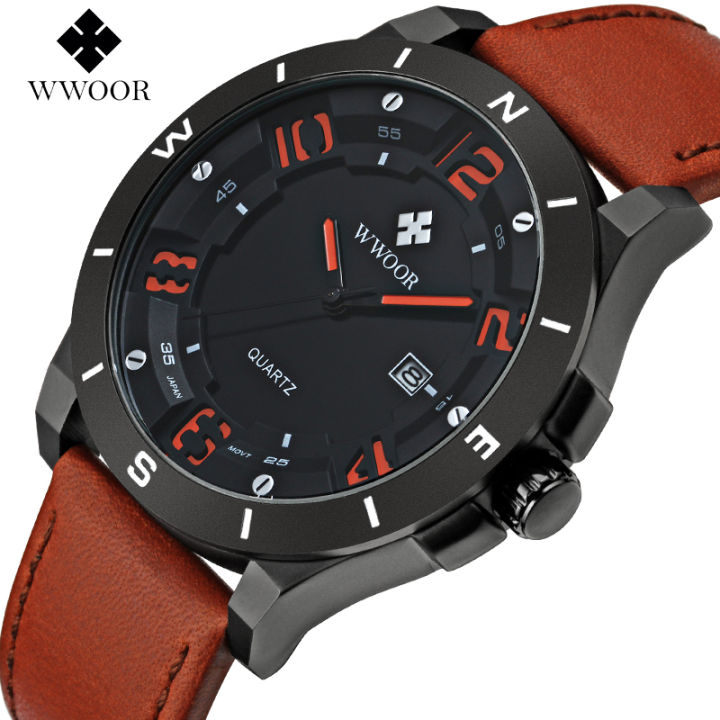 WWOOR Sport Watches For Men Top Luxury Big Dial Army Military Quartz ...