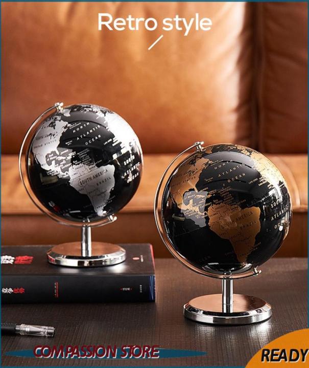 Small World Globe Map With Stand Large Rotating Vintage Globe Vanity ...