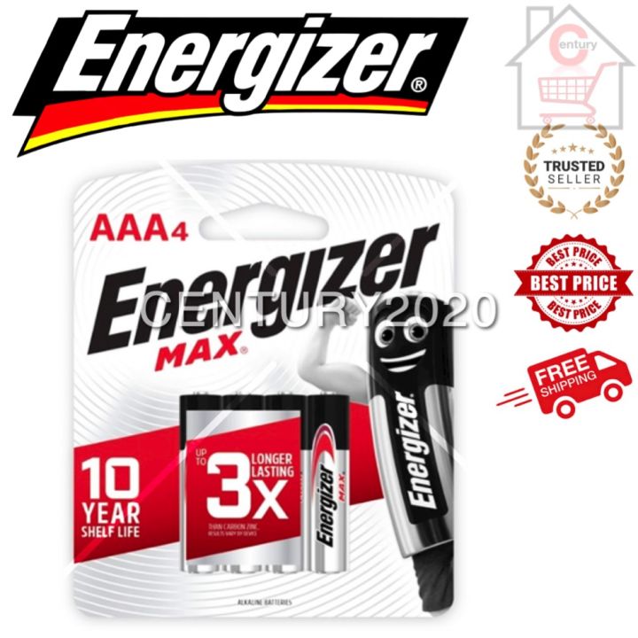 ENERGIZER Max AAA/AA Battery Alkaline Battery 4pcs/pack NEW LOOK | Lazada