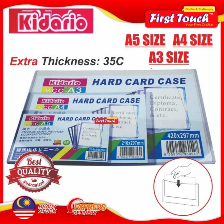 Kidario Hard Card Case A5 / A4 / A3 Super Clear PVC Hard Card Case for ...
