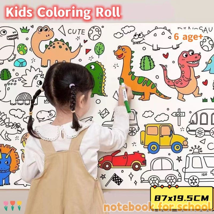 Kids Coloring Roll Painting Rolls Drawing Paper Children's Graffiti ...
