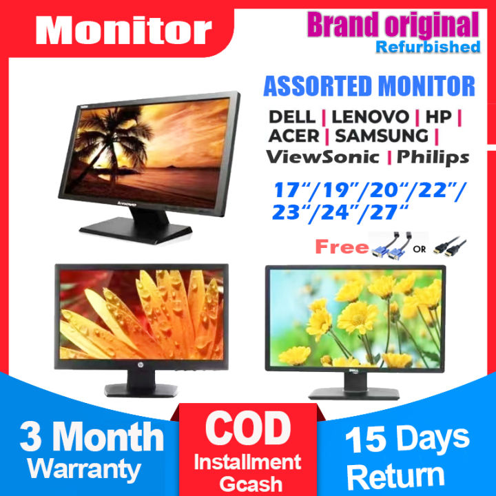 Assorted Computer Monitor 17" 19" 20" 22" 23" 24" 27"inch Led Monitor ...