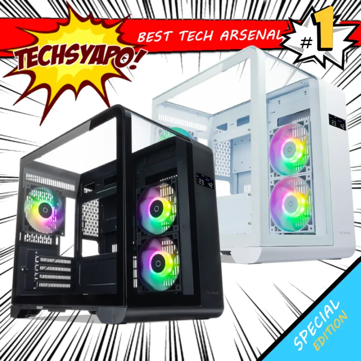TECWARE ARC M CURVED TG MATX CASE W/ CPU AND GPU TEMP DISPLAY | Lazada PH