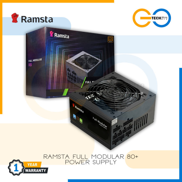 Ramsta Fully Modular 550w 650w 750w 850w 1000w ATX 80+ Bronze / Gold ...