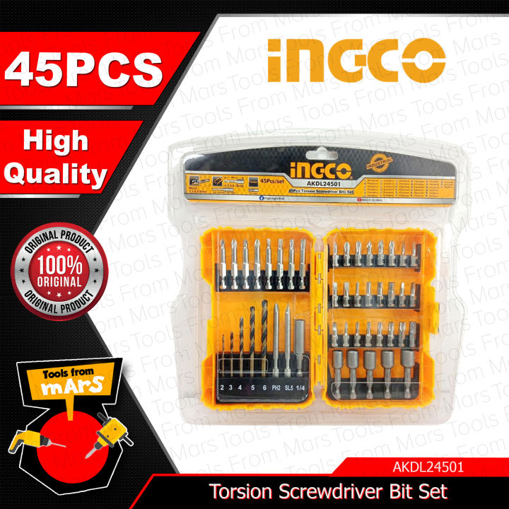 INGCO 45PCS Torsion Screwdriver Bit Set AKDL24501 -TFM- IHT | Lazada PH