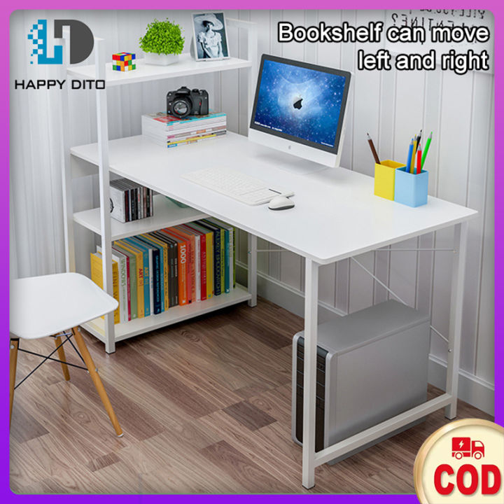 Modern Luxe Computer Desk Study Table with 4 Tier Storage Shelves ...