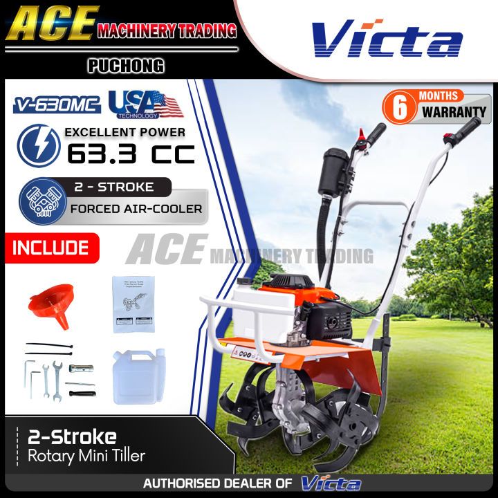 VICTA V630MC Micro Cultivator 63.3cc Rotary Mini Tiller 2-Stroke Engine ...