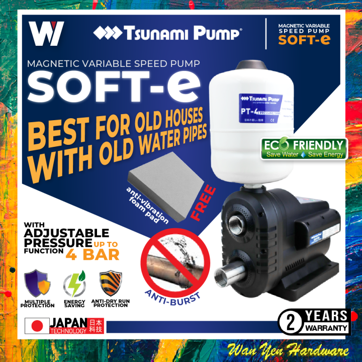 Tsunami Pump SOFT-E WITH PT-4 - 650W / 0.90HP - Inverter Water Pump ...