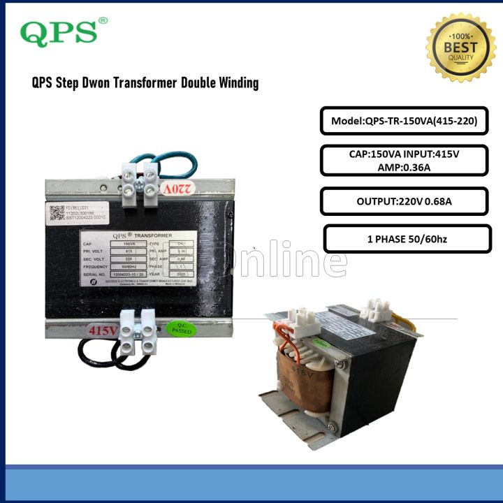 QPS Step Down Tranaformer Double Winding 1Phase 150VA Input 415v Output ...