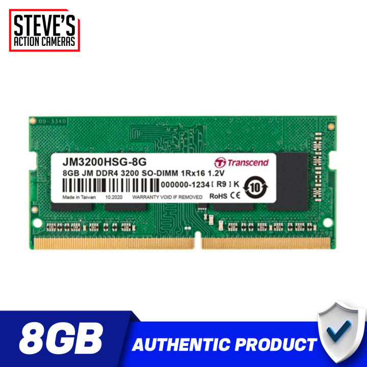 Transcend JetRam 8GB DDR4 3200 MHz SODIMM Laptop Memory Ram | Lazada PH