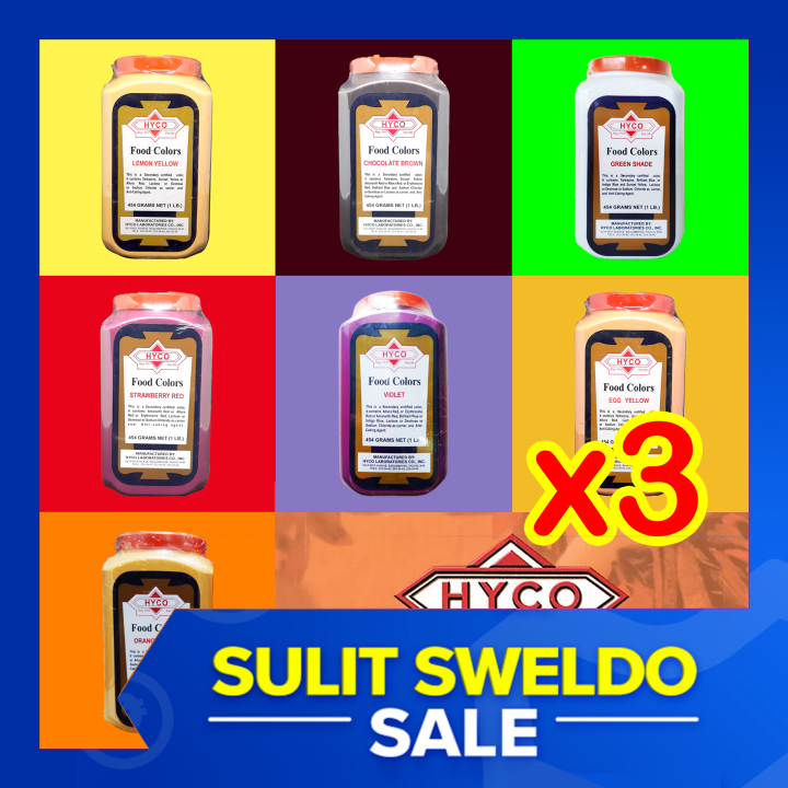 1.3kg HYCO FOOD COLORING FOR BAKING Set for Cake Icing Bread (3x 454g ...