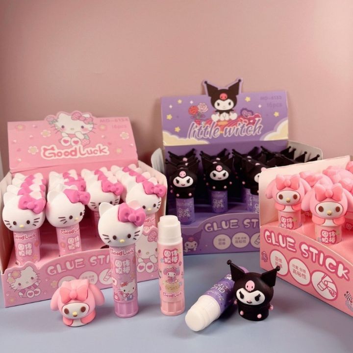 Sanrio Silicone Head Shape Solid Glue Stick Kuromi Melody Kitty DIY ...