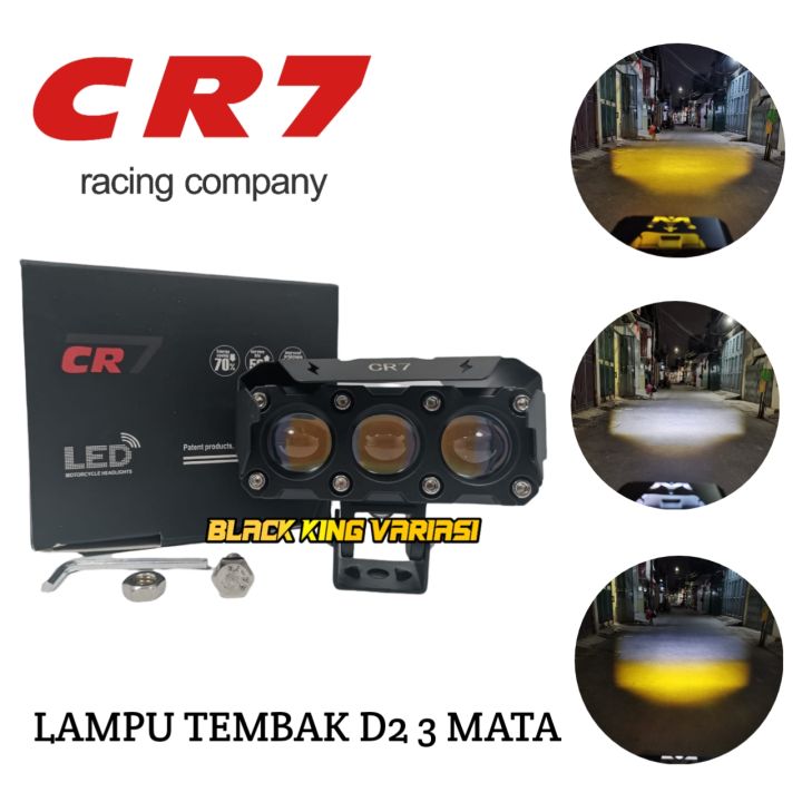 Lampu Sorot Tembak Laser Mobil Motor Tembak LED SQL 3 Mata CR7 Laser ...