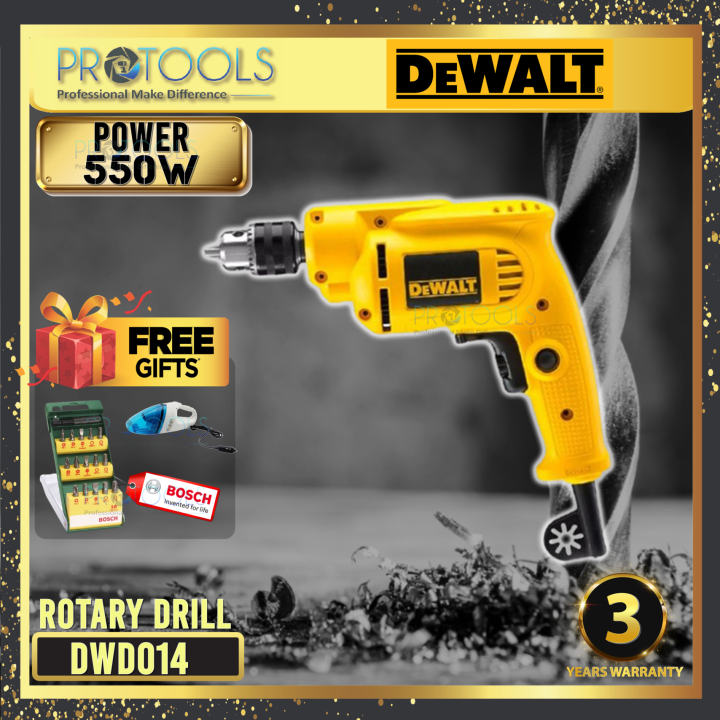 DEWALT DWD014 550W ROTARY DRILL / COMBO BOSCH ACCESSORIES SET! | Lazada