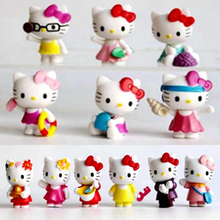 K&P Toys Collection 12Pcs/set Cute Sporty Mini H-Kitty Action Figure ...