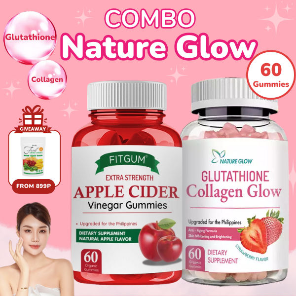 Combo NATURE GLOW Glutathione Collagen Glow And Apple Cider Gummies ...