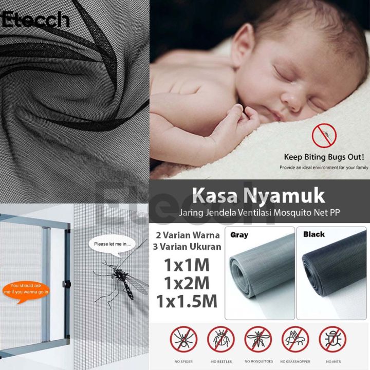 Kasa Nyamuk Jaring Jendela Ventilasi Mosquito Net PP Nano, Dengan 2 ...