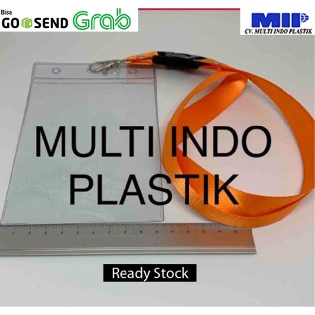 Tali id card orange/tali panitia 2 cm/tali lanyard/plastik id card ...