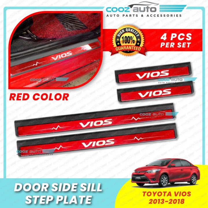 TOYOTA VIOS 2013-2018 Colorful Door Side Sill Step Plate (RED) | Lazada
