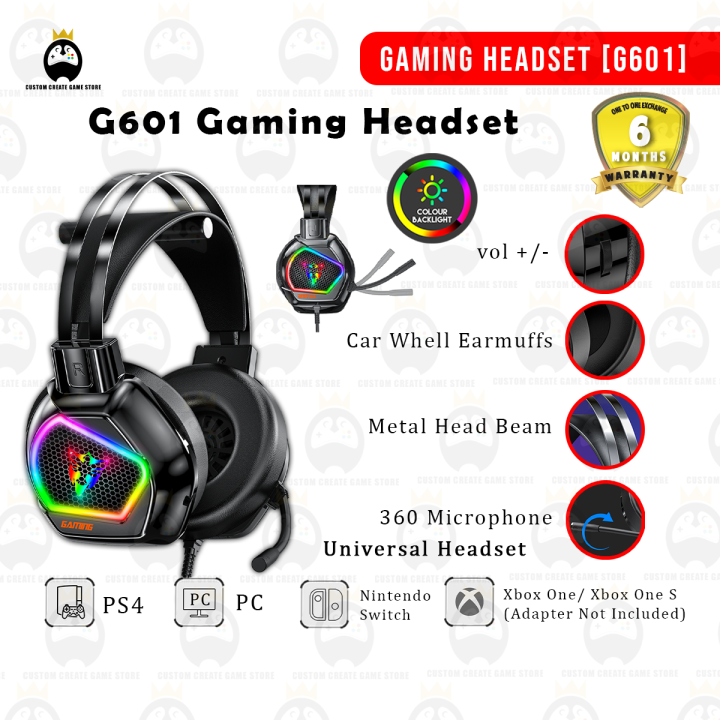 Gamwing Gaming Headset RGB Headphones G601 Wired Headphones with Mic PC ...
