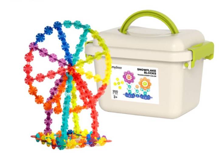 Mideer มิเดียร์ Translucent Color Snowflake Blocks-200 pcs | Lazada.co.th