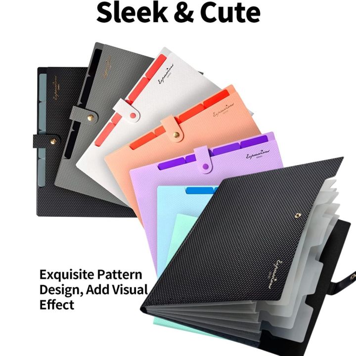 5 Pocket Folder with Labels Letter Size Expanding File Folder Organizer ...