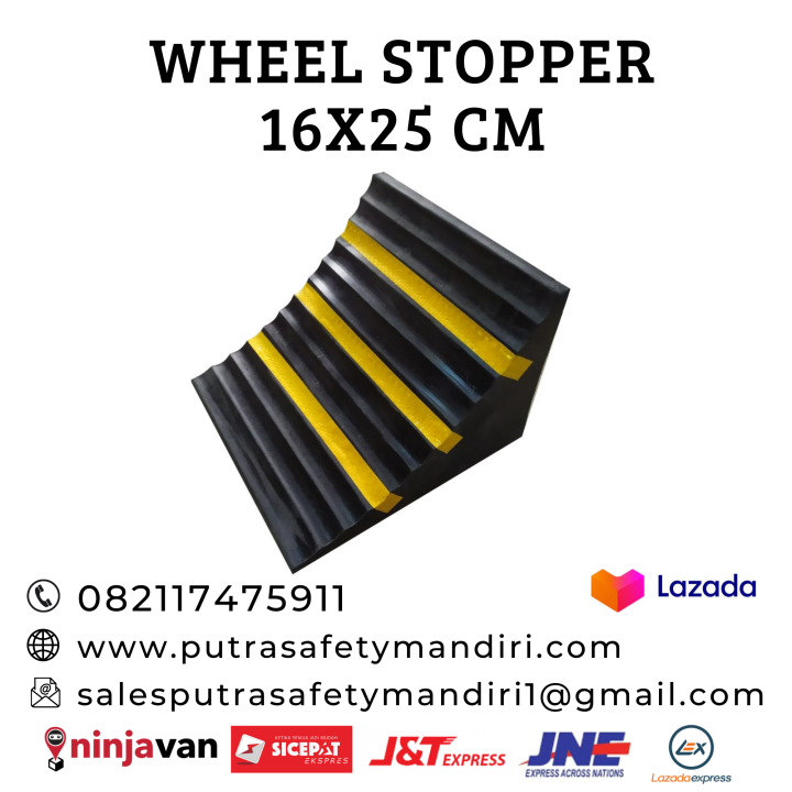 WHEEL STOPPER RUBBER 16 X 25 CM GANJAL RODA TRUCK BATAS POSISI AREA ...